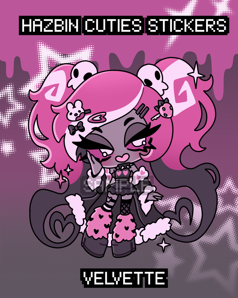 HAZBIN CUTIES - Velvette Die Cut Sticker – franticcreativity